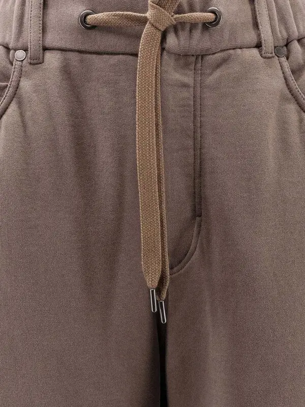 Brunello Cucinelli Wide Leg Trousers With Drawstring Waist - Brown