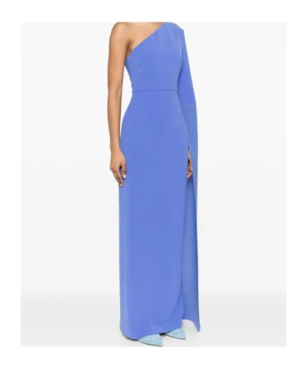 Solace One-shoulder Dress With Asymmetrical Neckline And Back Slit