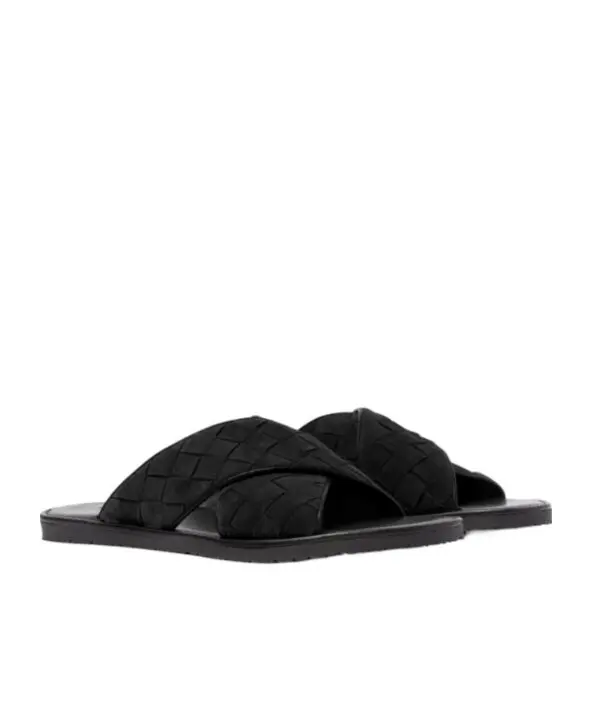 SCAROSSO Ettore Woven Sandals - Black