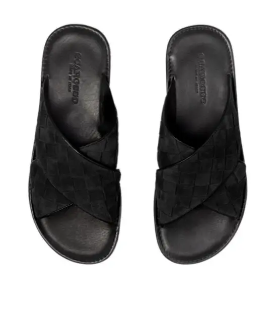 SCAROSSO Ettore Woven Sandals - Black