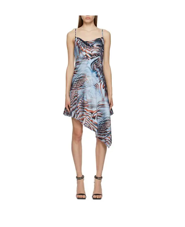 DIESEL® Allover Printed Asymmetric Dress