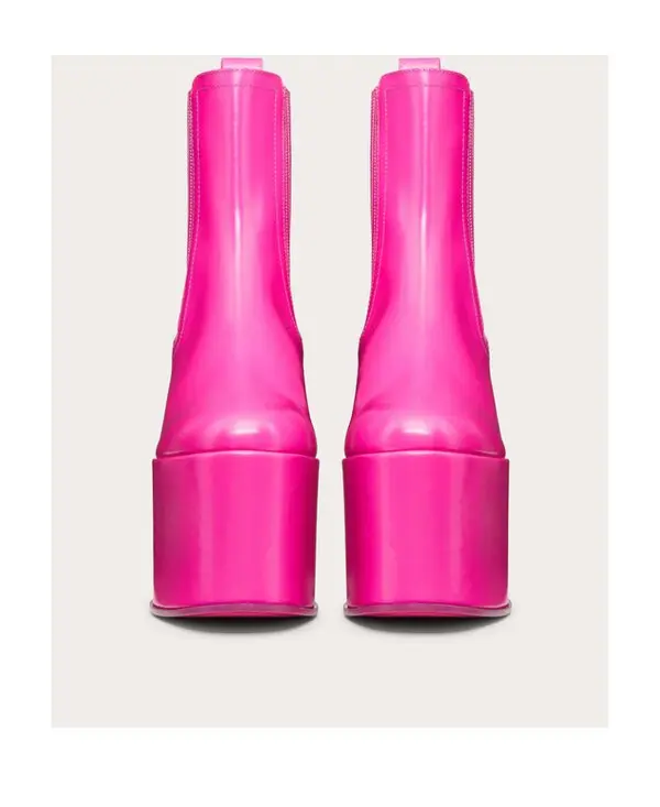 Valentino Garavani Club Calfskin Platform Ankle Boots
