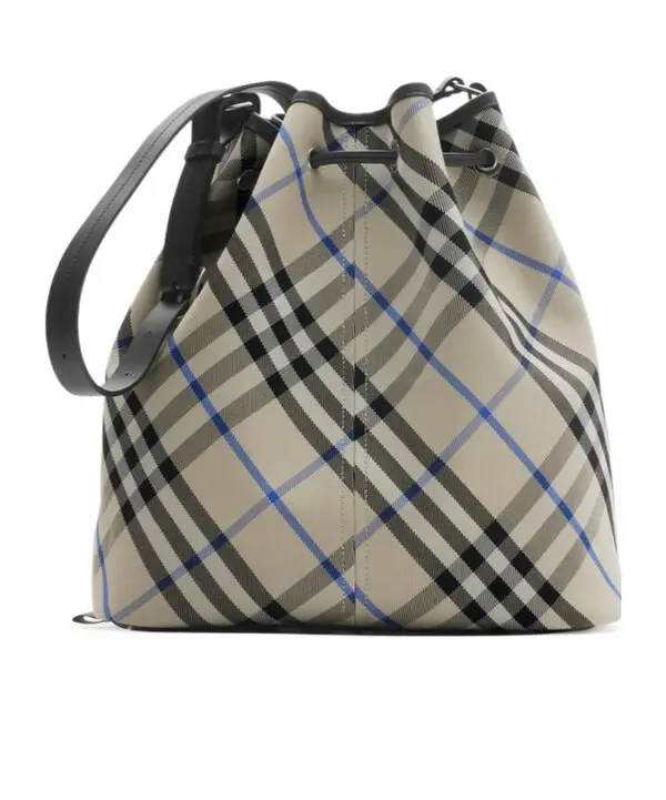 Burberry Checked Medium Bucket Bag - Lichen Color
