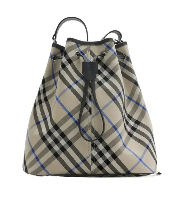 Burberry Checked Medium Bucket Bag - Lichen