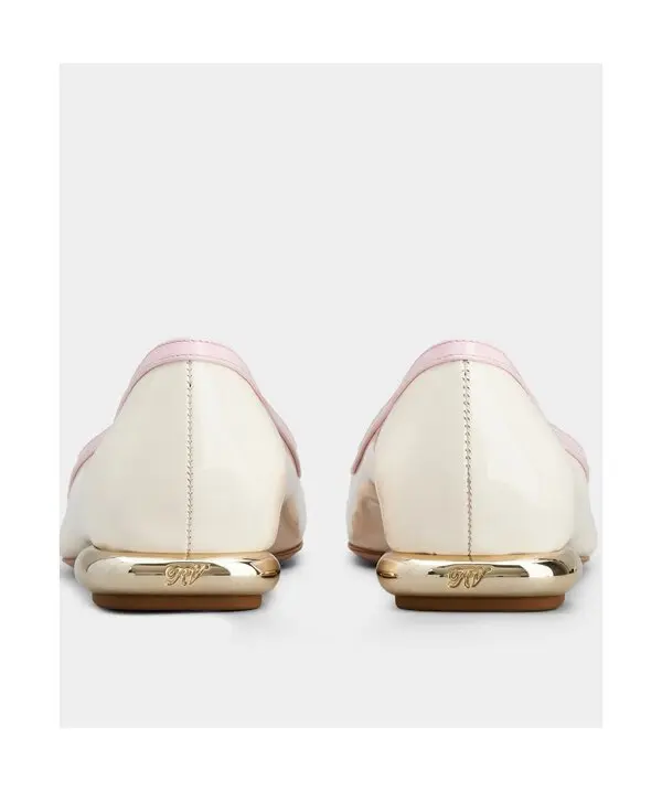 ROGER VIVIER Patent Leather Podium Ballerinas With Buckle Detail - White/pink