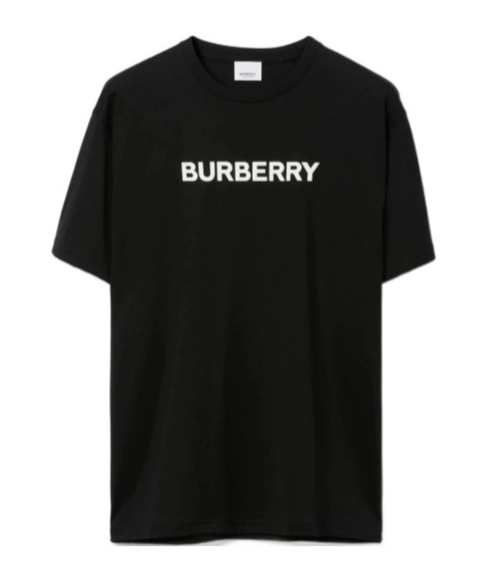 Burberry Logo Printed Crewneck T-shirt - Black