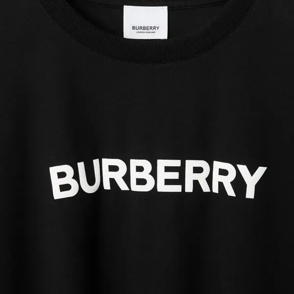 Burberry Logo Printed Crewneck T-shirt - Black
