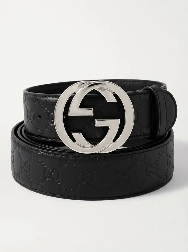Gucci Gg Supreme Buckle Belt - Black