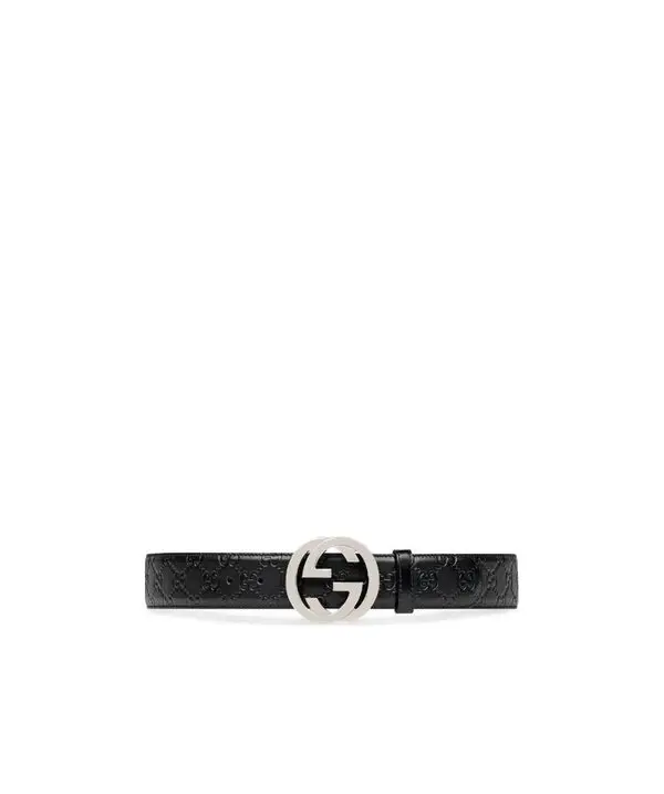 Gucci Gg Supreme Buckle Belt - Black