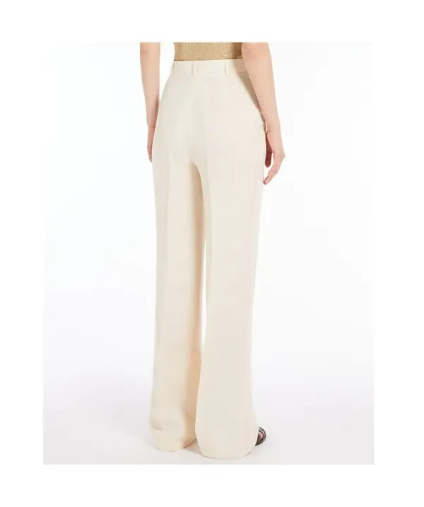 Max Mara Cordova Pleat Detailed Straight Leg Trousers - Beige