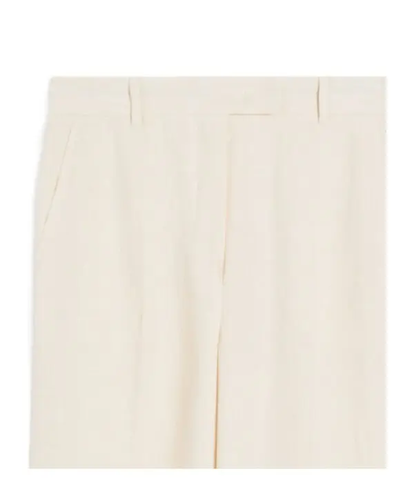 Max Mara Cordova Pleat Detailed Straight Leg Trousers - Beige