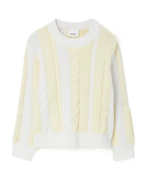 Burberry Cable-knit Wool-cotton Jumper - White