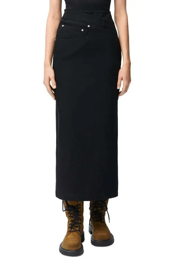 Loewe Deconstructed Denim Midi Skirt