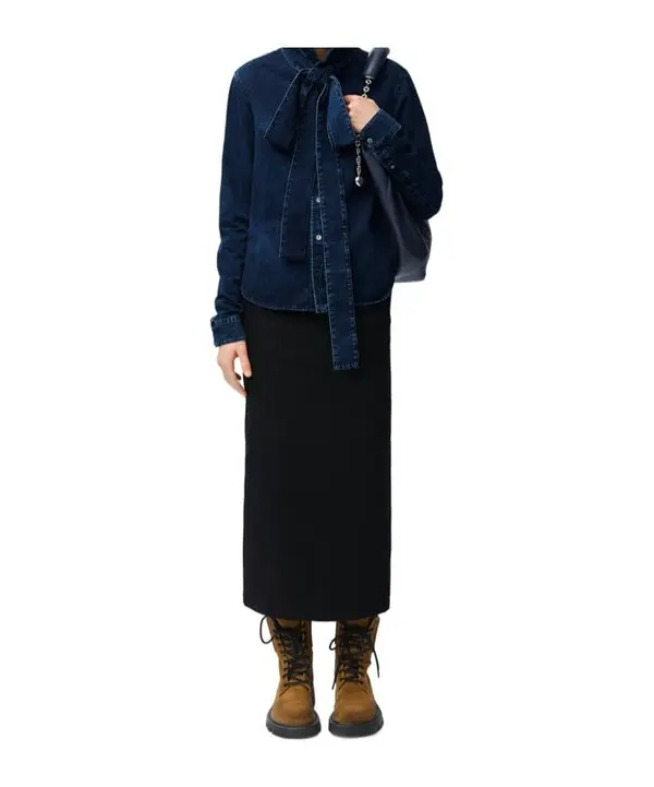 Loewe Deconstructed Denim Midi Skirt