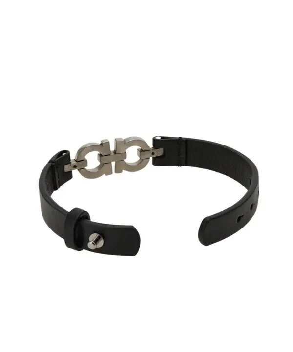 FERRAGAMO Double Gancini Bracelet - Black
