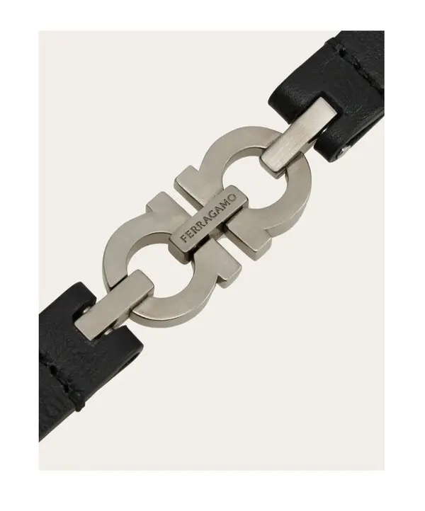 FERRAGAMO Double Gancini Bracelet - Black