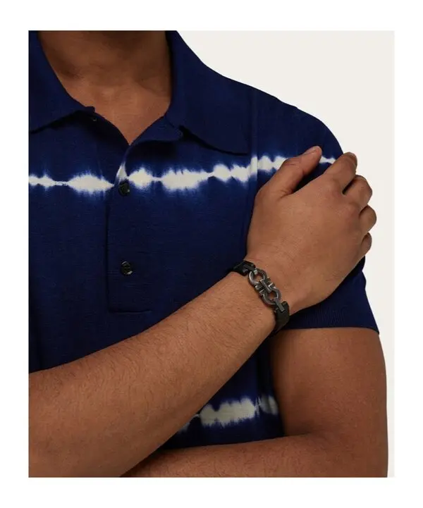 FERRAGAMO Double Gancini Bracelet - Black