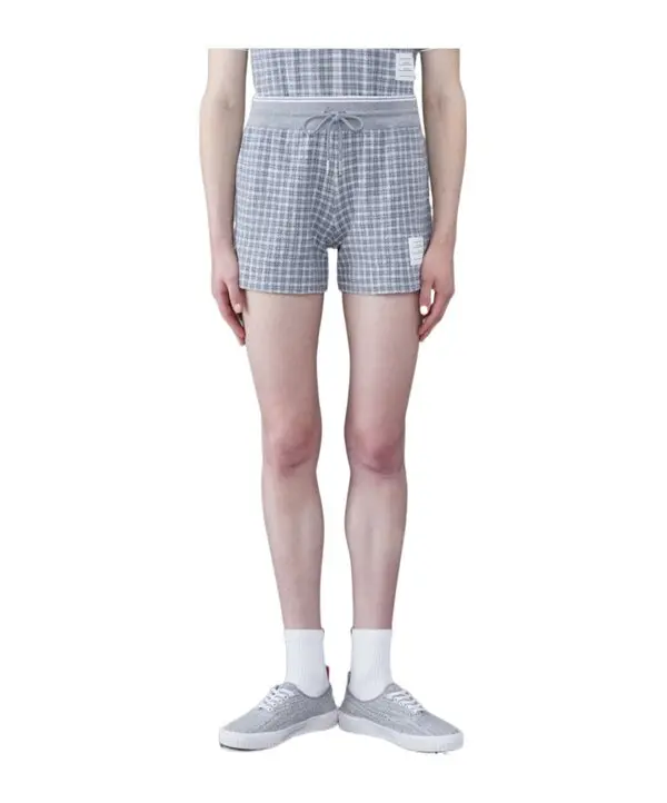 Thom Browne Checked Tweed Drawstring Shorts - Medium Gray