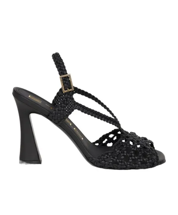 Etro Braided Ankle-strap Heeled Sandals - Black