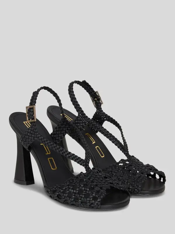 Etro Braided Ankle-strap Heeled Sandals - Black