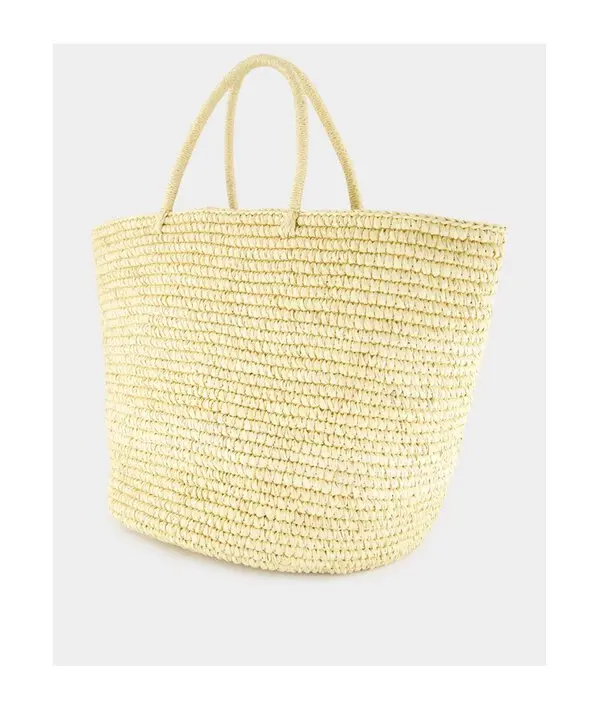 SENSI STUDIO Maxi Woven Straw Tote Bag - Nude