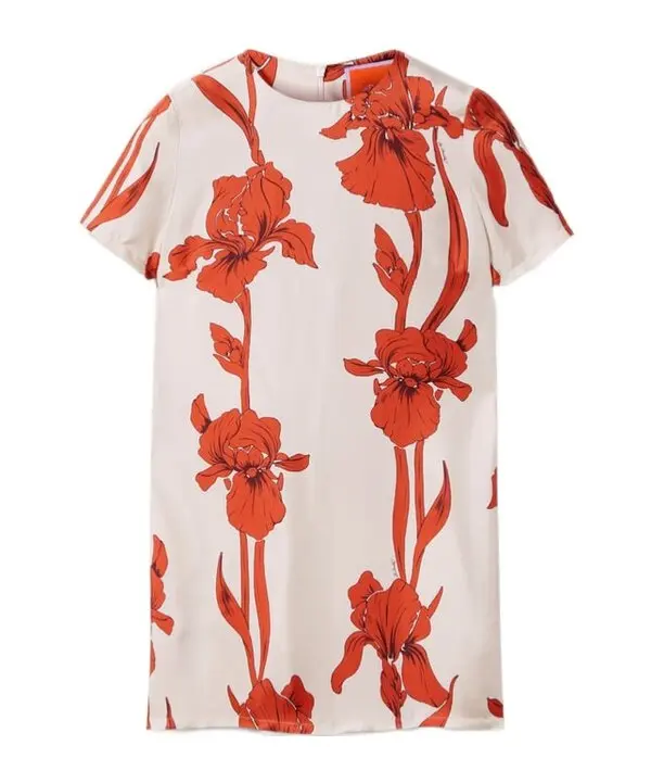 La DoubleJ Iris Print Mini Dress - Iris Dark Orange