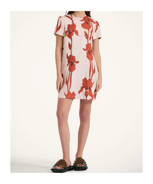 La DoubleJ Iris Print Mini Dress
