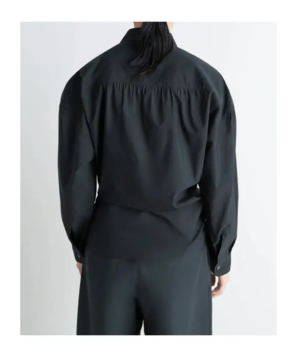 LEMAIRE Long Sleeve Asymmetrical Button-down Shirt - Squid Ink
