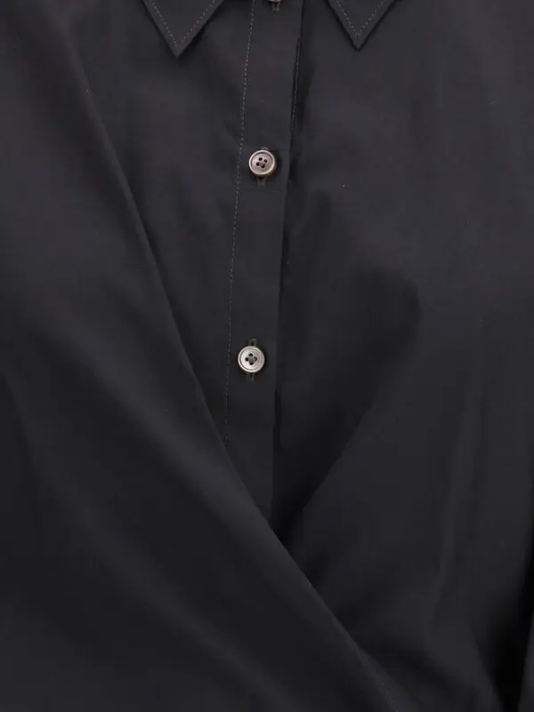 LEMAIRE Long Sleeve Asymmetrical Button-down Shirt - Squid Ink