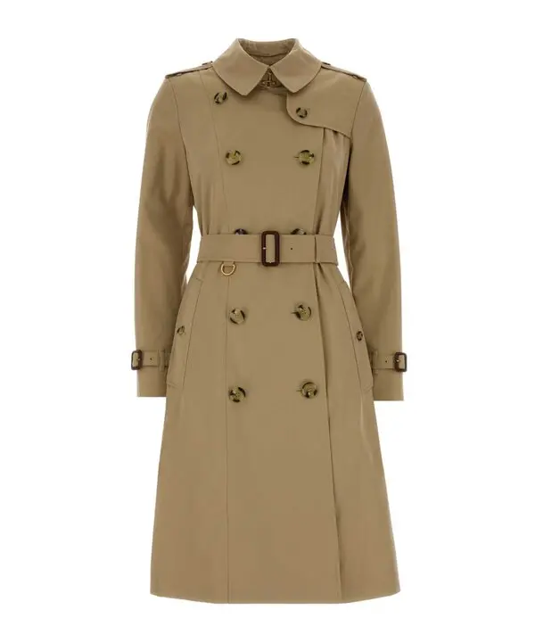 Burberry Double Breasted Belted Trench Coat - Beige