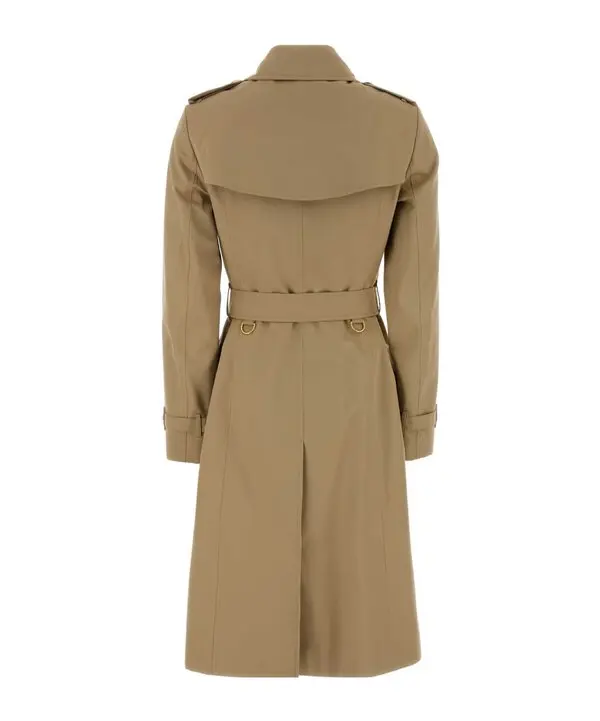 Burberry Double Breasted Belted Trench Coat - Beige