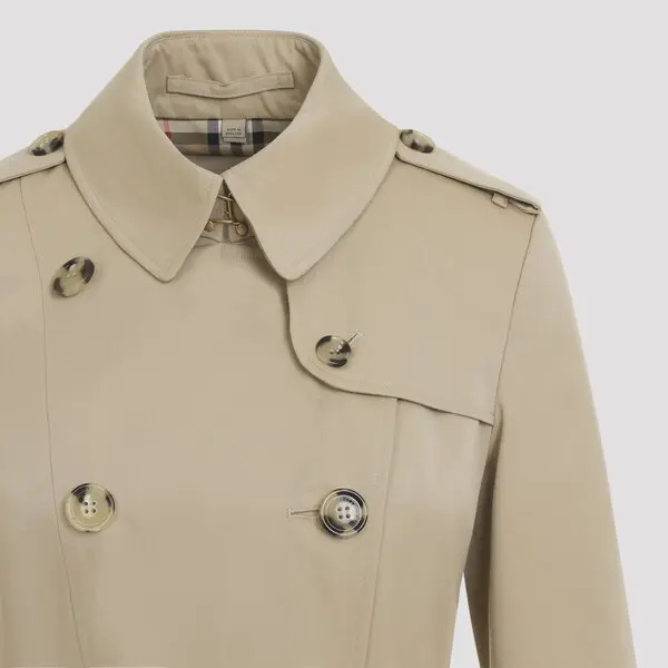 Burberry Double Breasted Belted Trench Coat - Beige