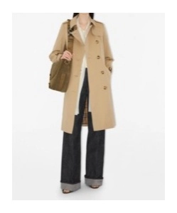 Burberry Double Breasted Belted Trench Coat - Beige