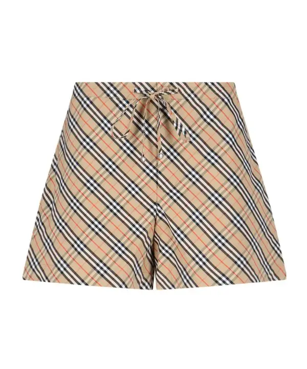 Burberry Check Printed Drawstring Shorts