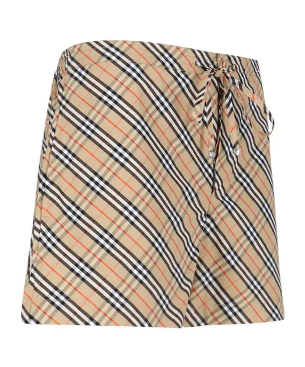 Burberry Check Printed Drawstring Shorts