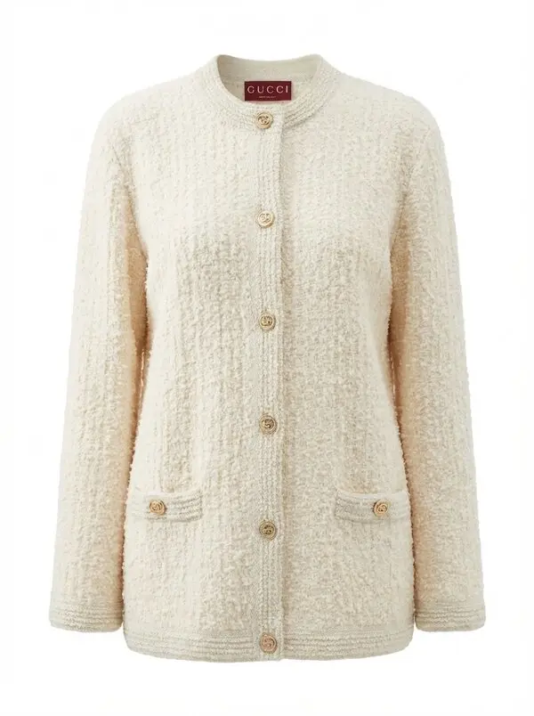 Gucci Bouclé Knit Cardigan - Ivory