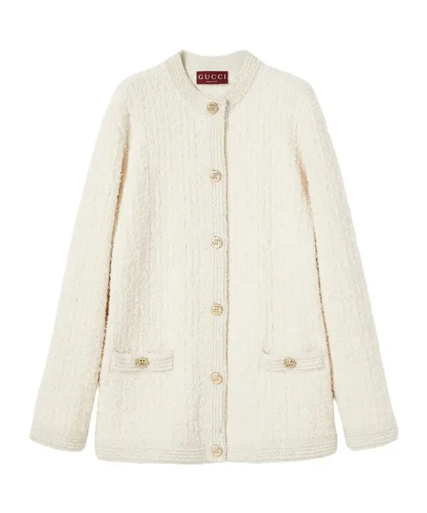 Gucci Bouclé Knit Cardigan - Ivory