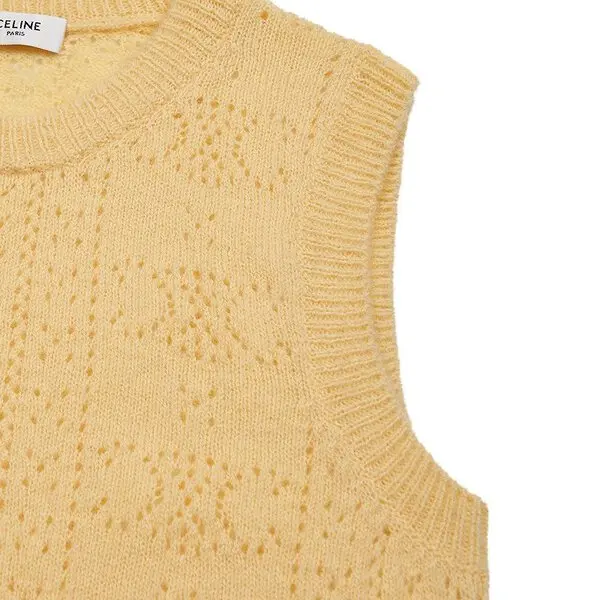 Celine Sleeveless Shetland Pointelle Sweater