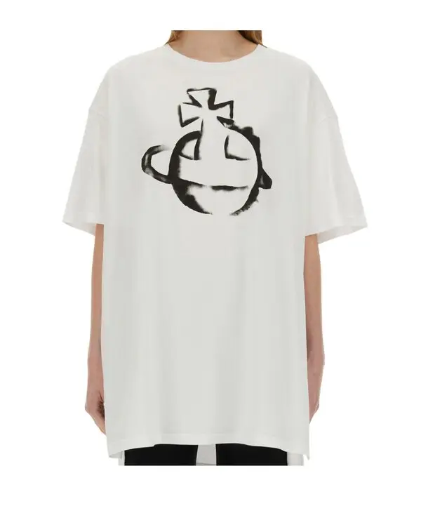 VIVIENNE WESTWOOD Orb Logo Print Crewneck T-shirt - White