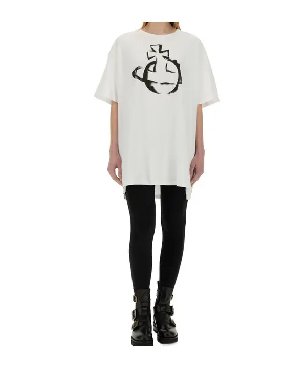 VIVIENNE WESTWOOD Orb Logo Print Crewneck T-shirt - White