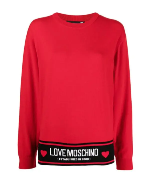 Moschino Densely Woven Pullover With Inlaid Logo