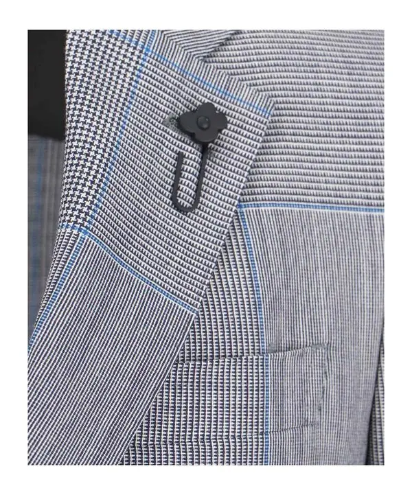 LARDINI Single-breasted Checked Blazer - Gray