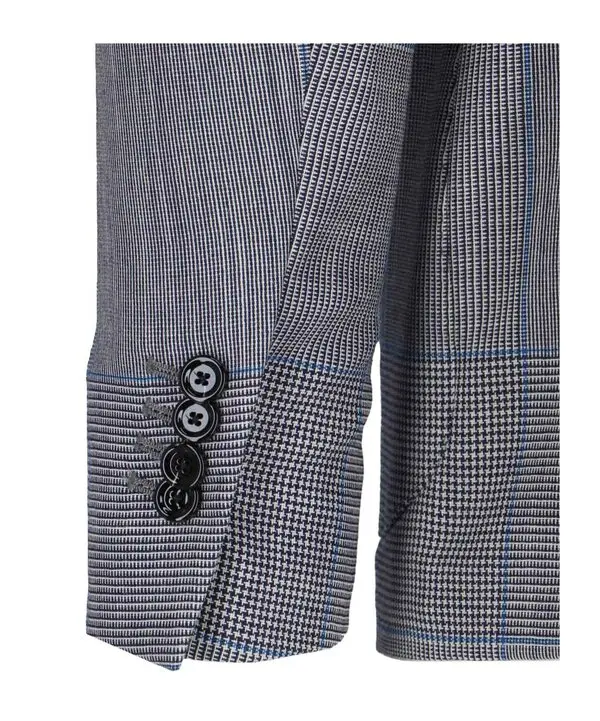 LARDINI Single-breasted Checked Blazer - Gray