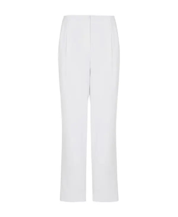 Giorgio Armani Straight Leg Pleated Trousers - White