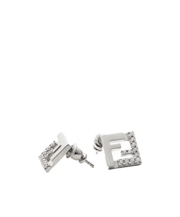 Fendi Embellished Ff Motif Stud Earrings