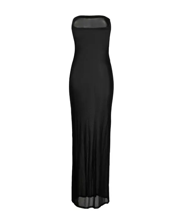 Saint Laurent Strapless Sheer Maxi Dress