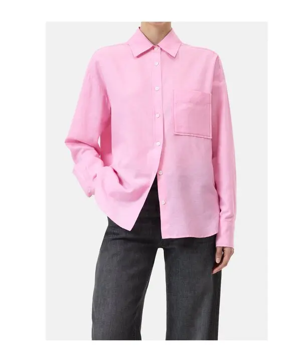 Closed Long-sleeved Shirt With Chest Pocket
