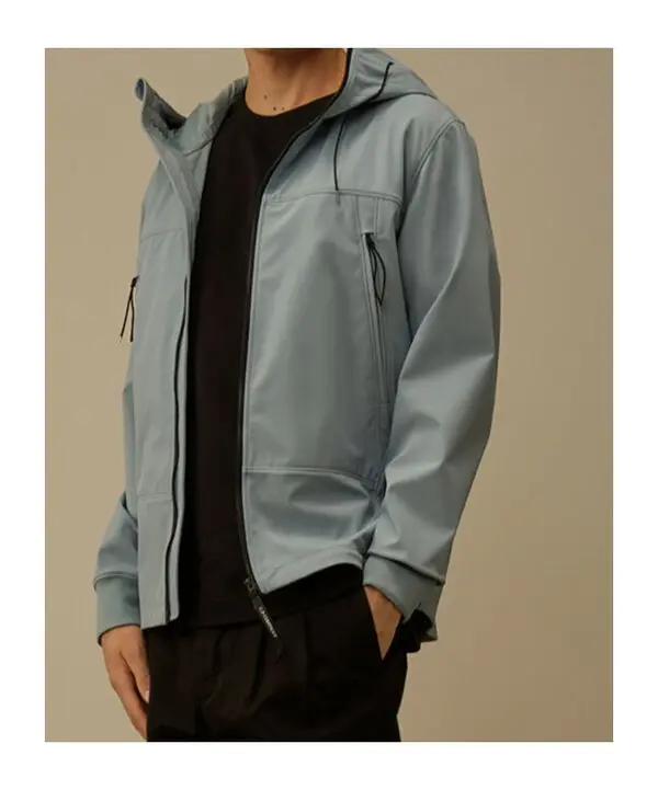 C.P. COMPANY Shell-r Goggle Hooded Jacket - Silver-blue
