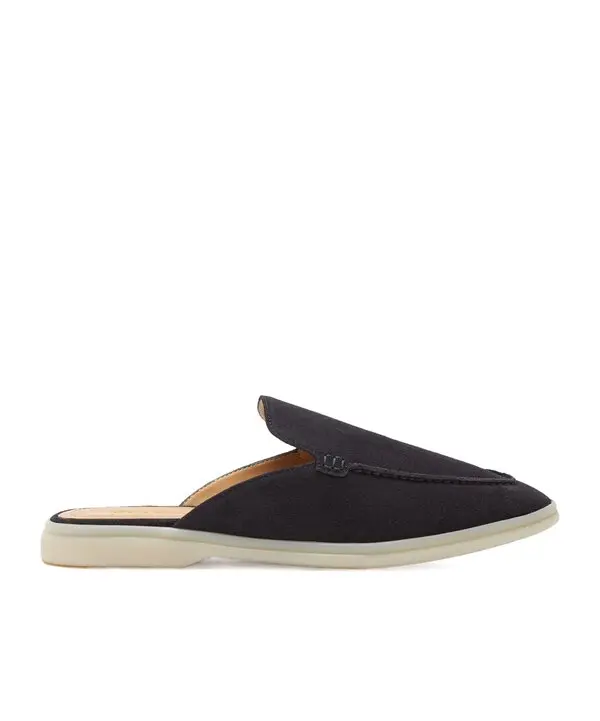 SCAROSSO Lucrezia Suede Slip-on Mules - Blue