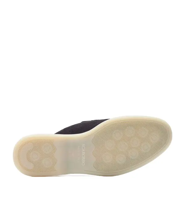 SCAROSSO Lucrezia Suede Slip-on Mules - Blue